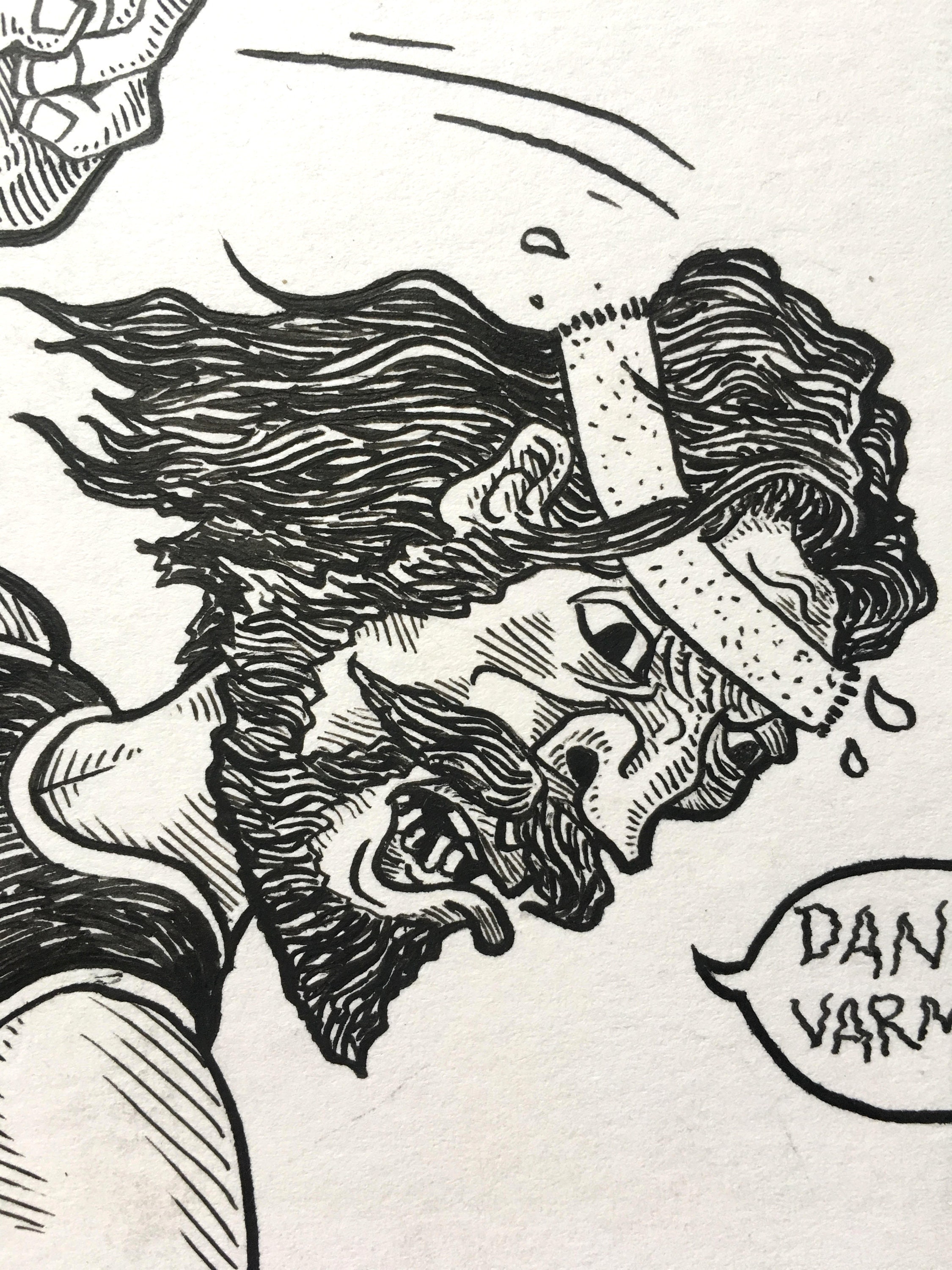 Original Pen and Ink Rock Poster of Runners Drawn by Dan - Etsy