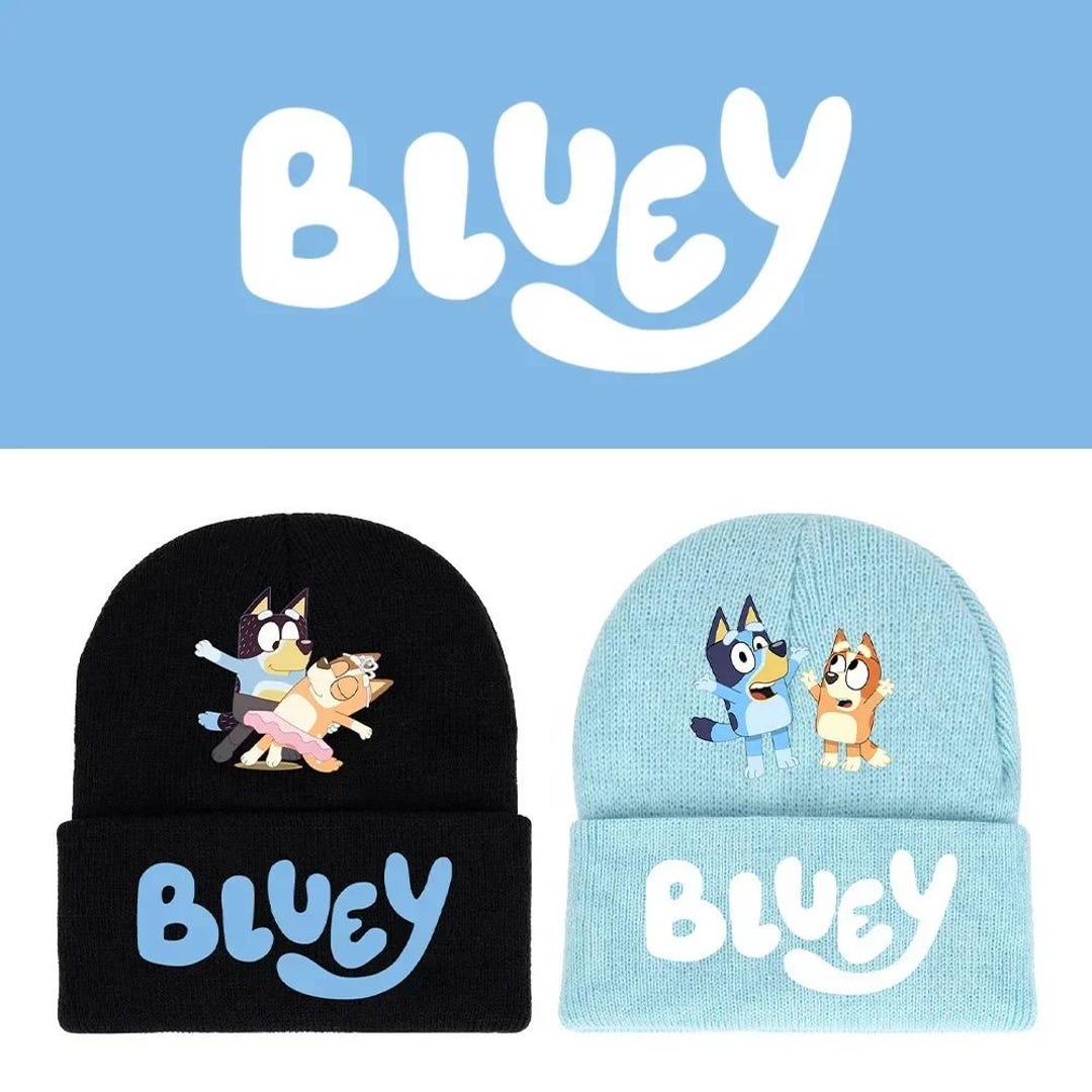 Bluey Cartoon Knitted Hat for Kids – Winter Beanie Cap for Boys and ...