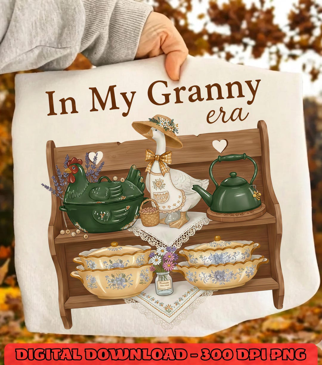 Granny Era PNG File Vintage Goose Kitchen Art Grandma Core Sublimation ...