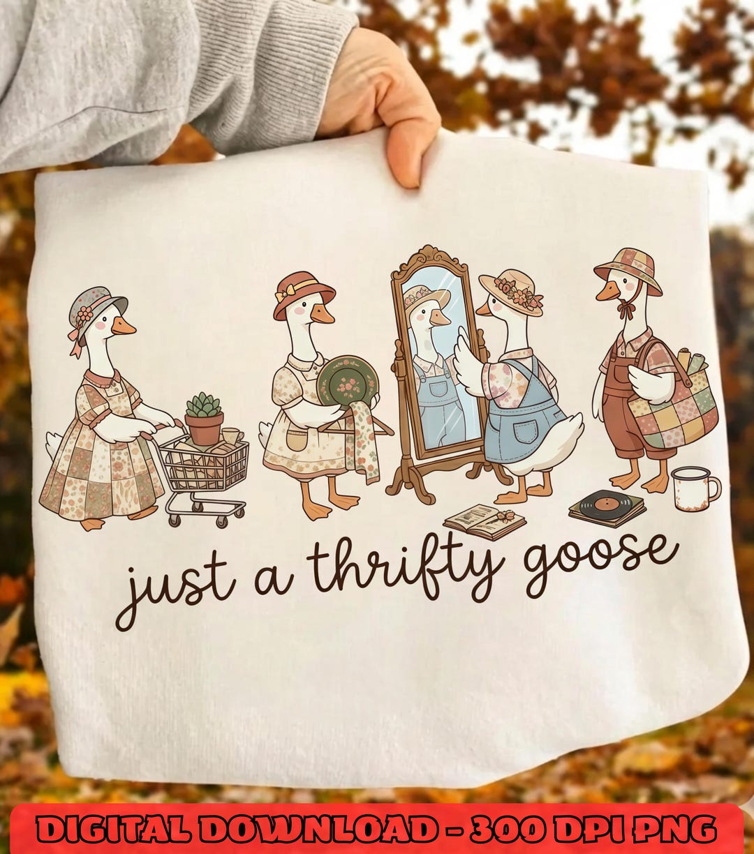 Thrifty Goose PNG Funny Silly Grandma Goose Shirt Graphic Coquette ...
