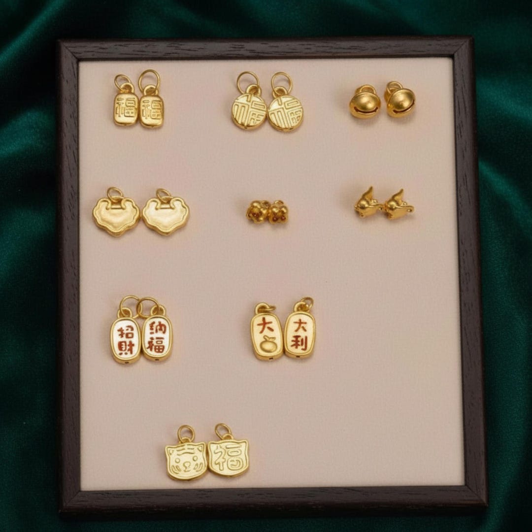 24k Fine 999 Gold Lucky Chinese Blessing "fu" D.I.Y Charm - Etsy