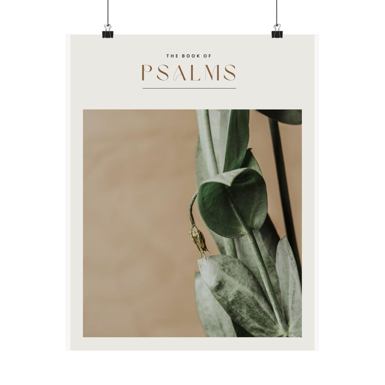 Psalms Poster With Greenery Matte Vertical Poster | Botanical Scripture ...