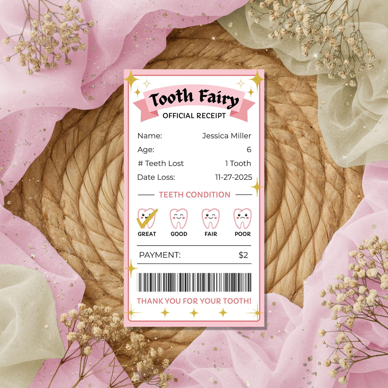 Editable Mini Tooth Fairy Letter Set Pink, Printable Tooth Fairy Kit ...