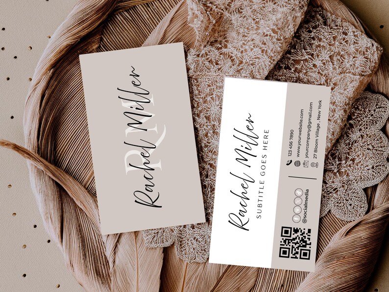 Editable Business Card Template | QR Code | Double-sided Canva Card - Etsy