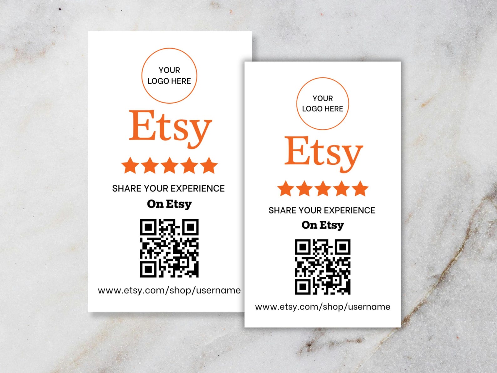 Etsy Review Card Template | QR Code Review Card | Editable Canva ...