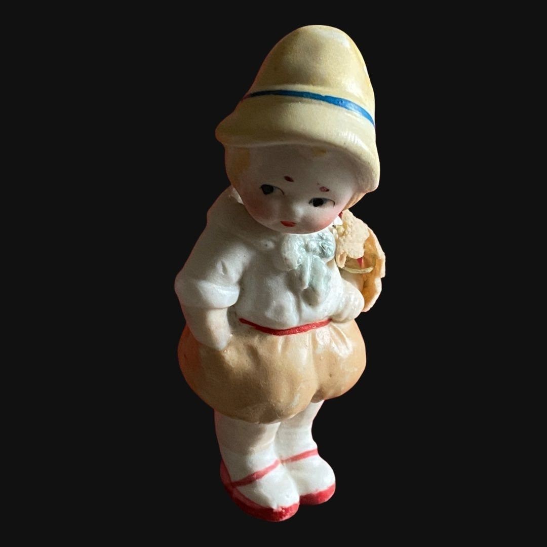 Antique Bisque Nodder Doll With Flowers Figurine - Etsy