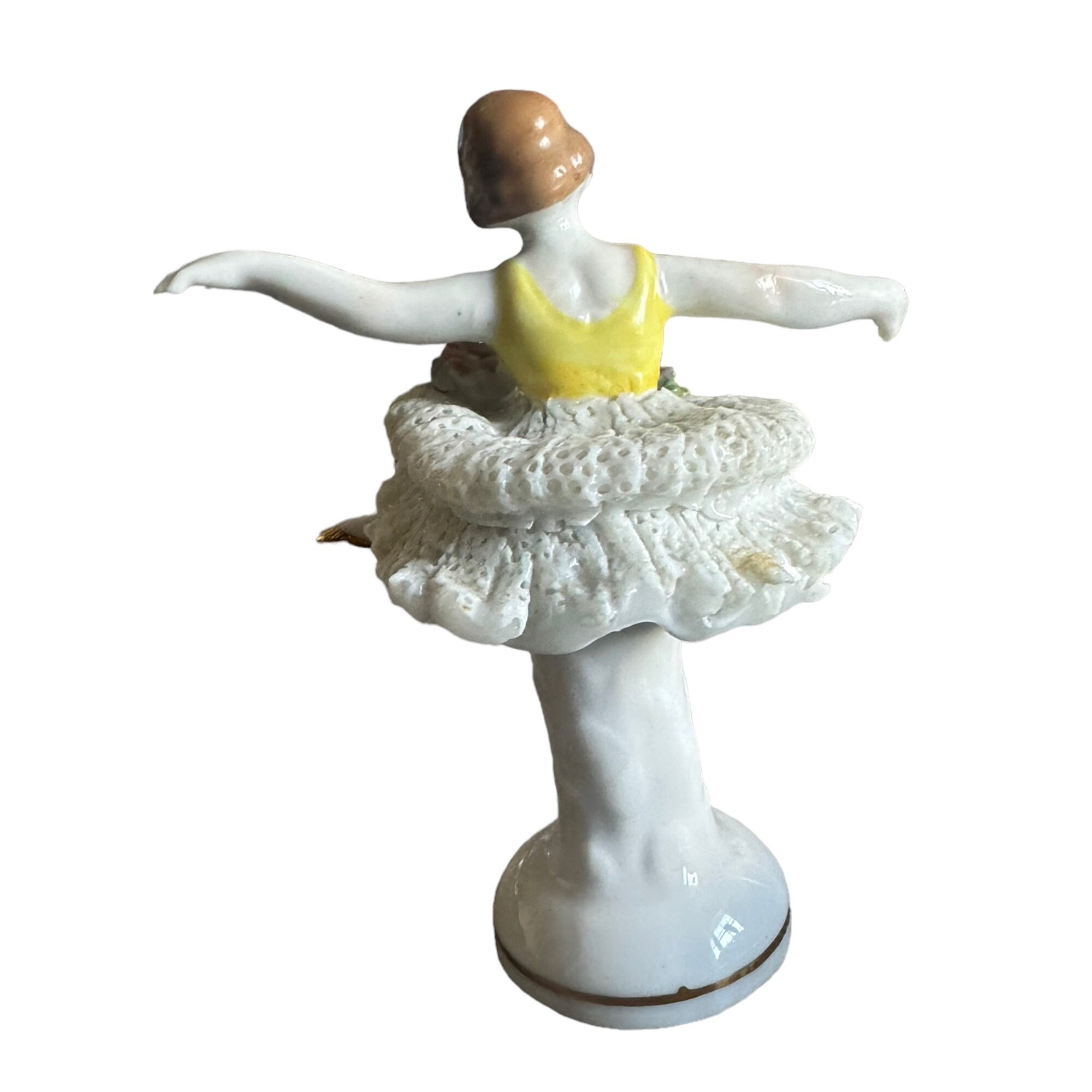 Vintage Dresden Lace Porcelain Figurine Ballerina - Etsy