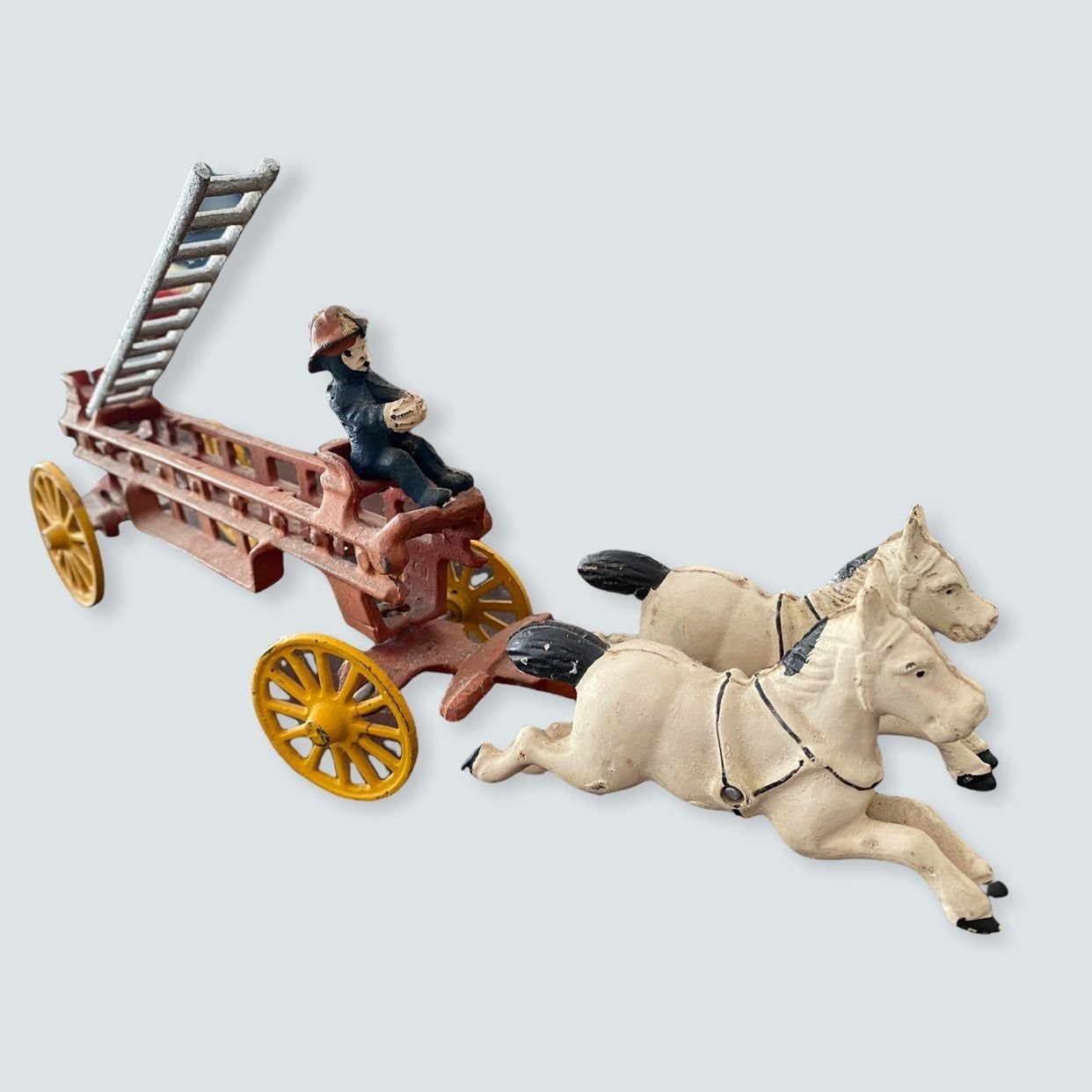 Antique Cast Iron Fire Horse Carriage - Etsy