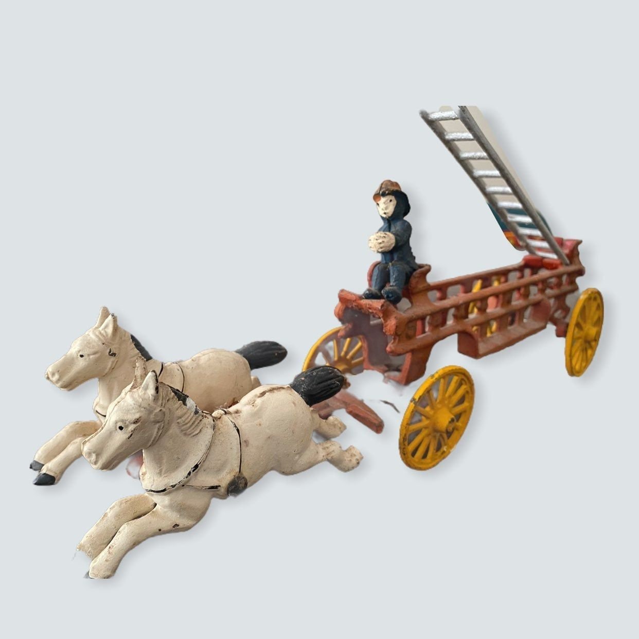 Antique Cast Iron Fire Horse Carriage - Etsy