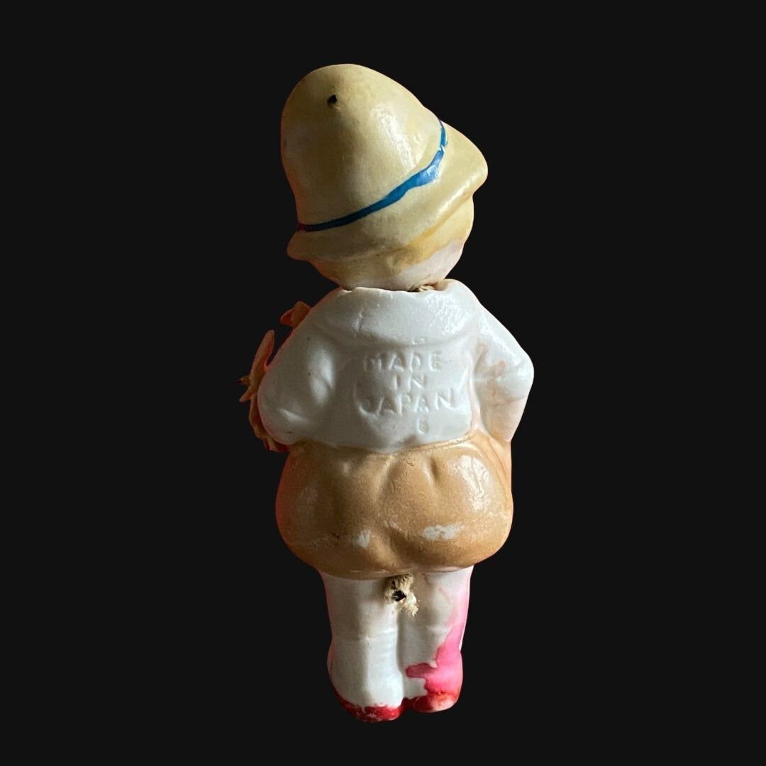 Antique Bisque Nodder Doll With Flowers Figurine - Etsy