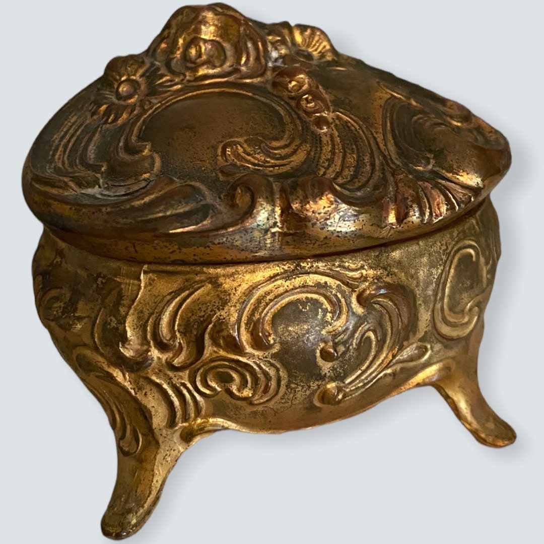 Vintage Jennings Brothers Art Nouveau Silk Lined Casket Jewelry Box - Etsy