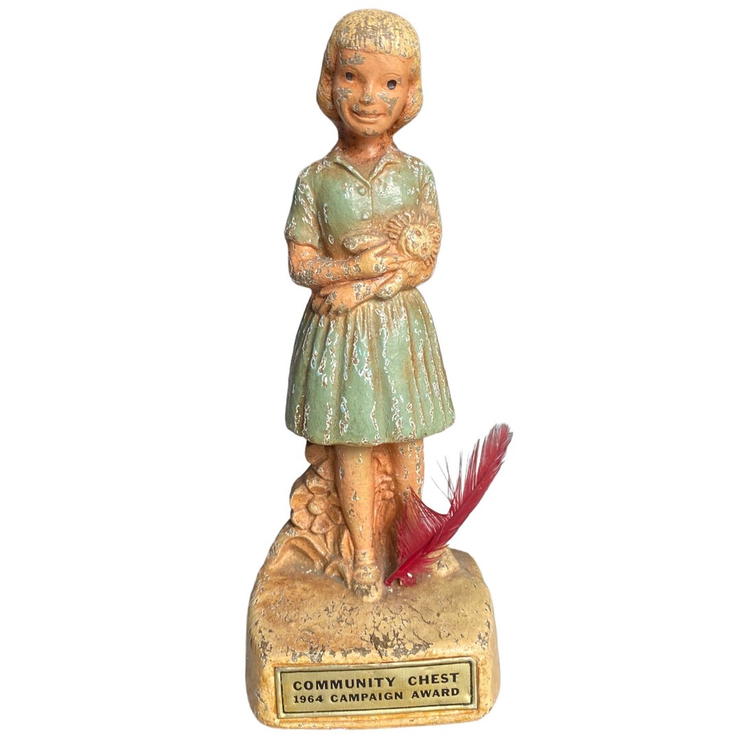 Creepy 1961 Community Chest Award Girl With a Doll - Etsy