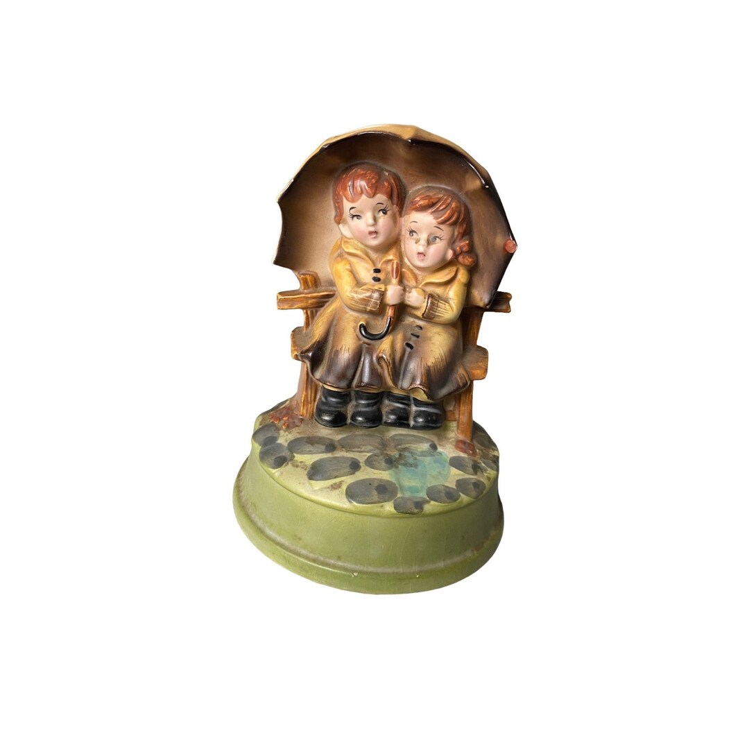 VTG Hummel Sitting Childen Boy Girl Rabbit Harmony Music Wind-up Box ...