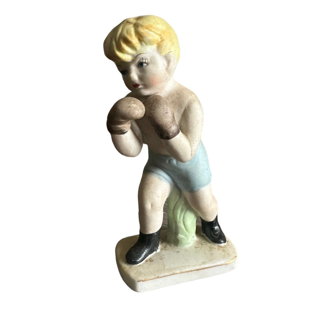 Vintage Boxing Boy Figurine - Etsy