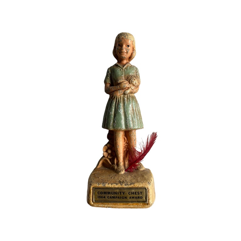 Creepy 1961 Community Chest Award Girl With a Doll - Etsy
