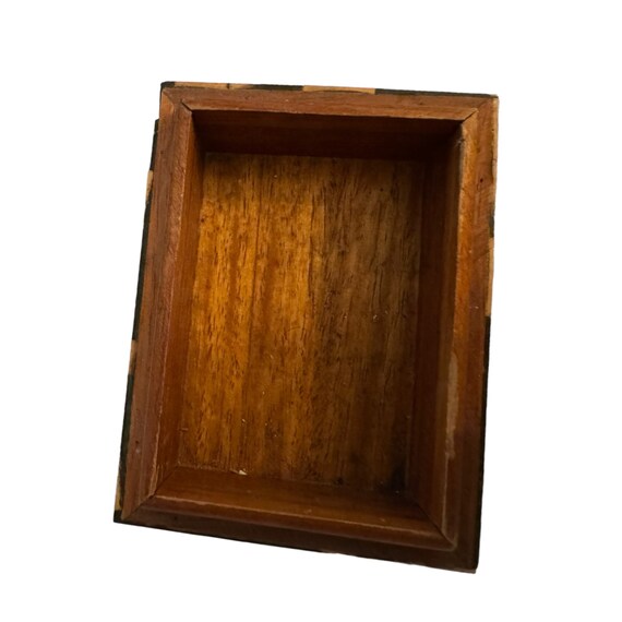 Vintage Art Deco Bamboo Inlay Jewelry Box - Gem