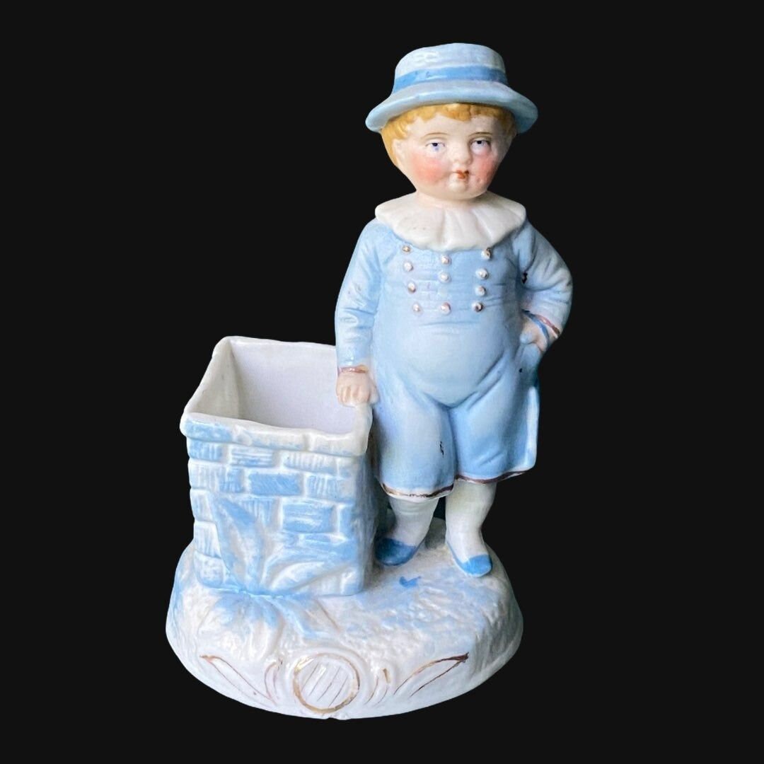 Antique Boy Figurine Match Holder - Etsy
