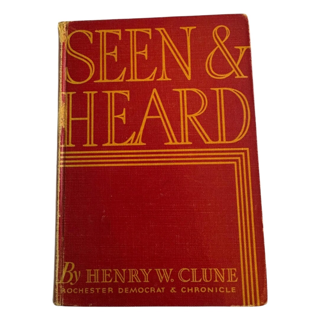 Antique Book - Seen & Heard Volume Two by Henry W. Clune - Etsy