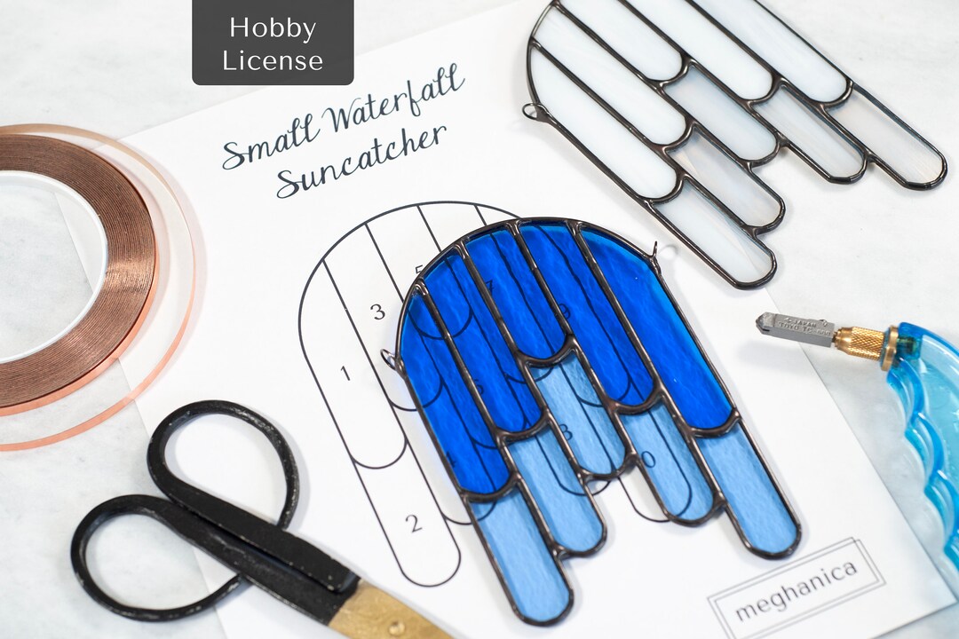 Instant Download Stained Glass Pattern- Small Waterfall Suncatcher ...