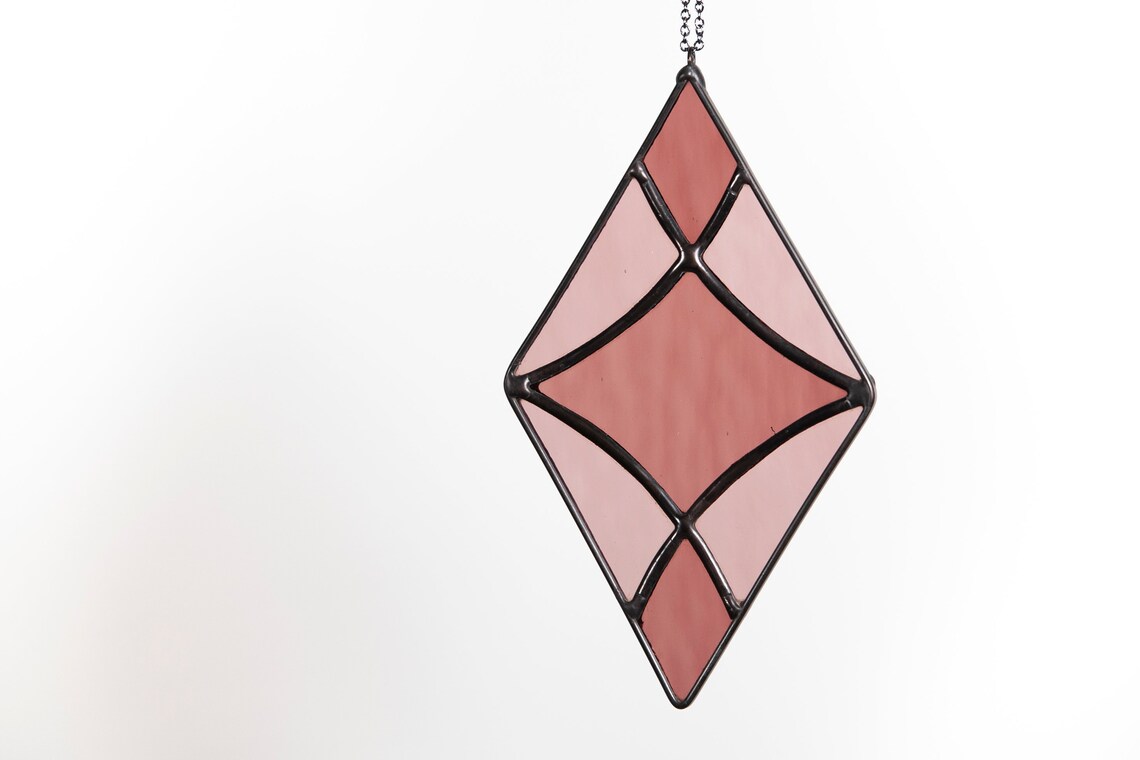 Instant Download Stained Glass Pattern- Curved Diamond Suncatcher ...