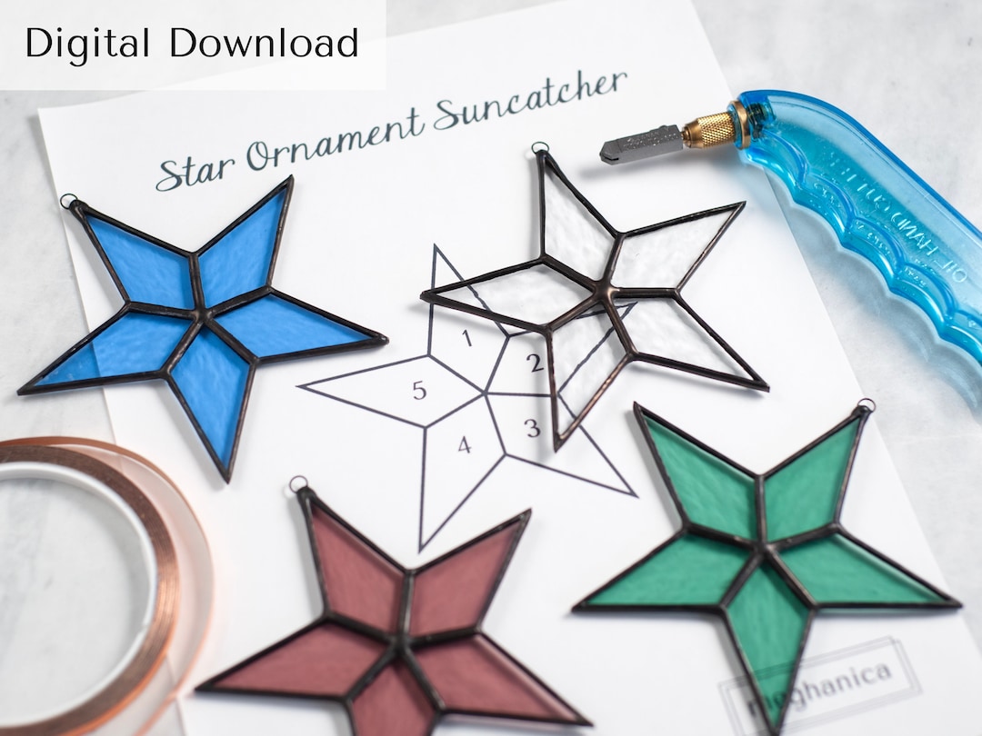 Instant Download Stained Glass Pattern Star Ornament - Etsy