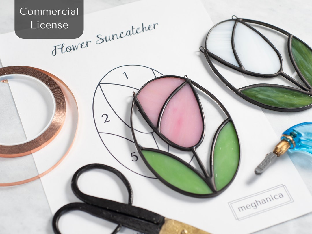 Instant Download Stained Glass Pattern Flower Suncatcher - Etsy