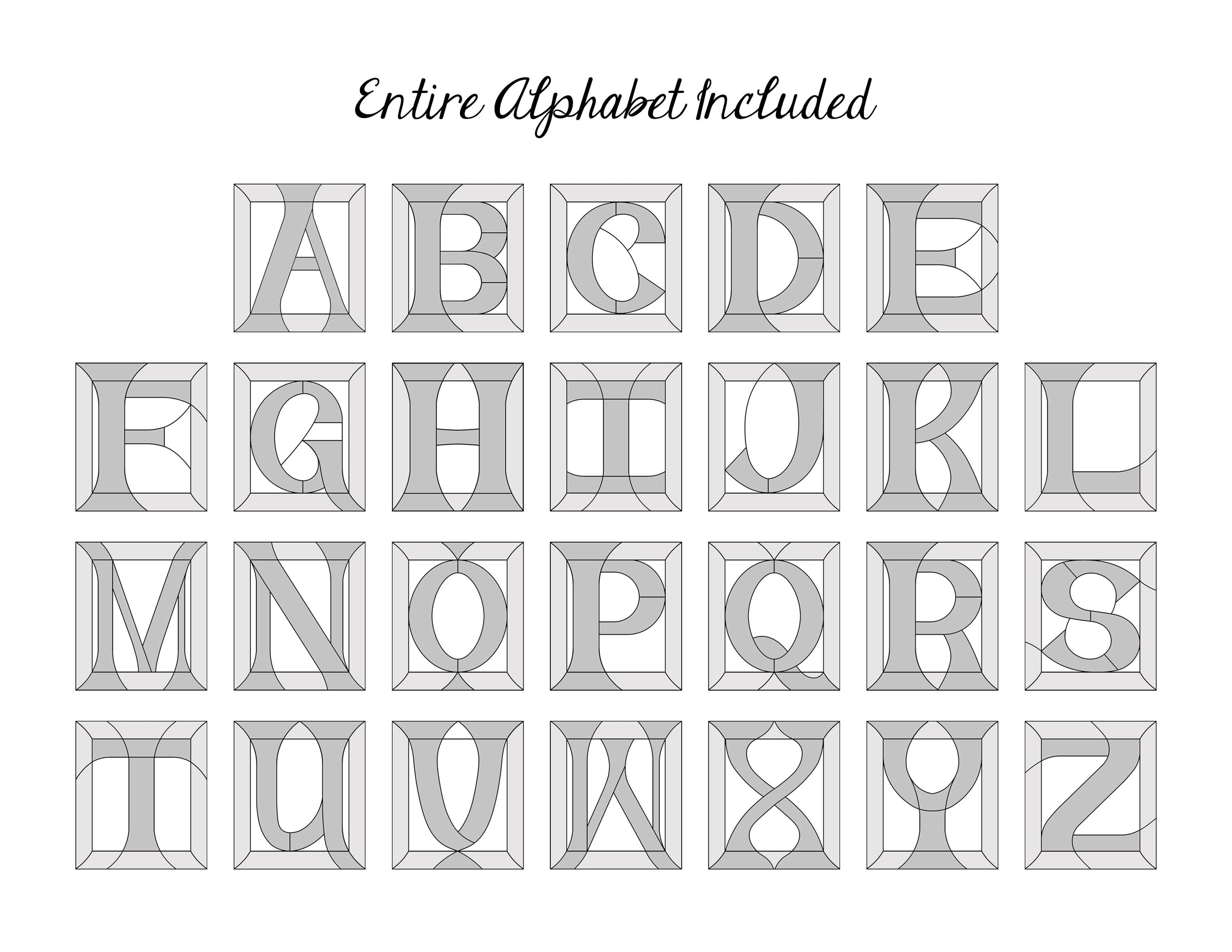 Instant Download Stained Glass Patterns- Letter Suncatcher- Entire ...