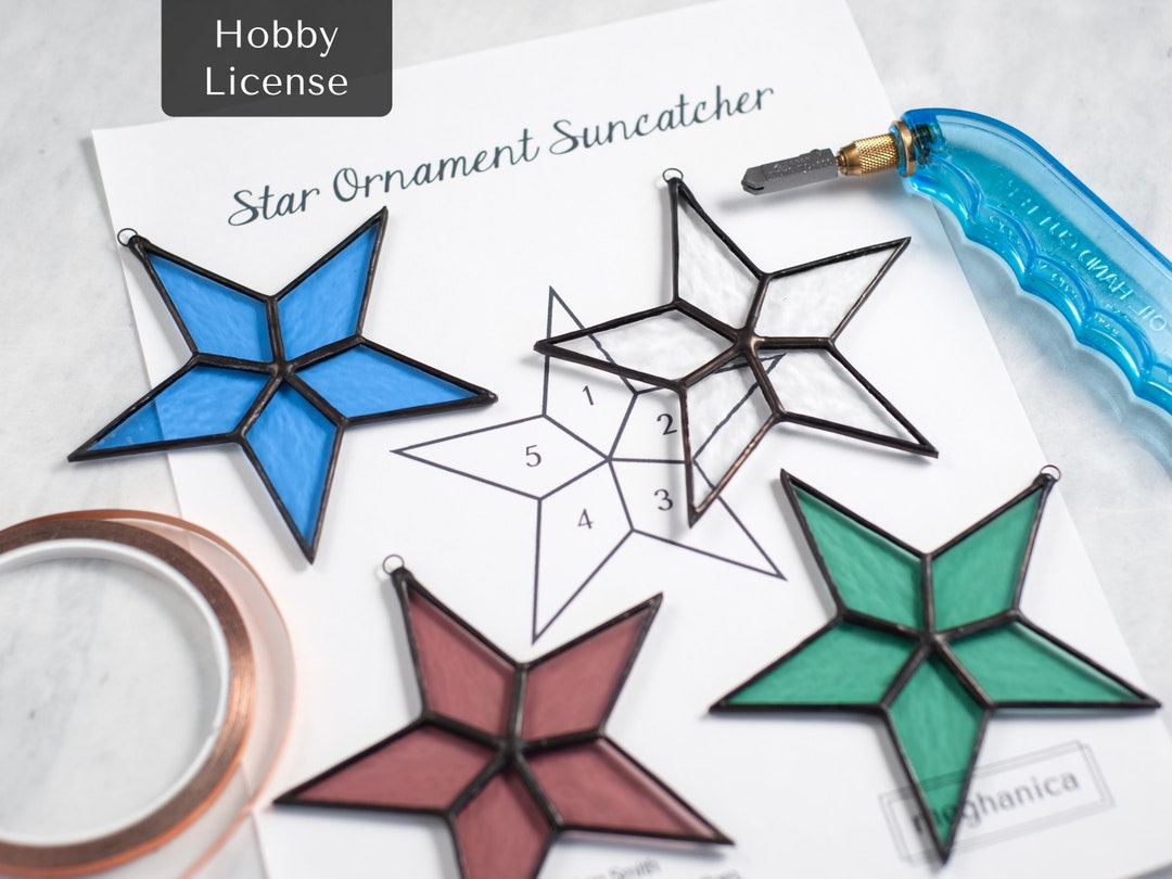 Instant Download Stained Glass Pattern- Star Ornament Suncatcher- Hobby ...