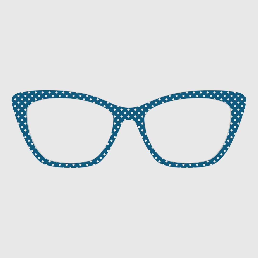The White Polka Dot With Blue Background Magnetic Glasses Toppers ...