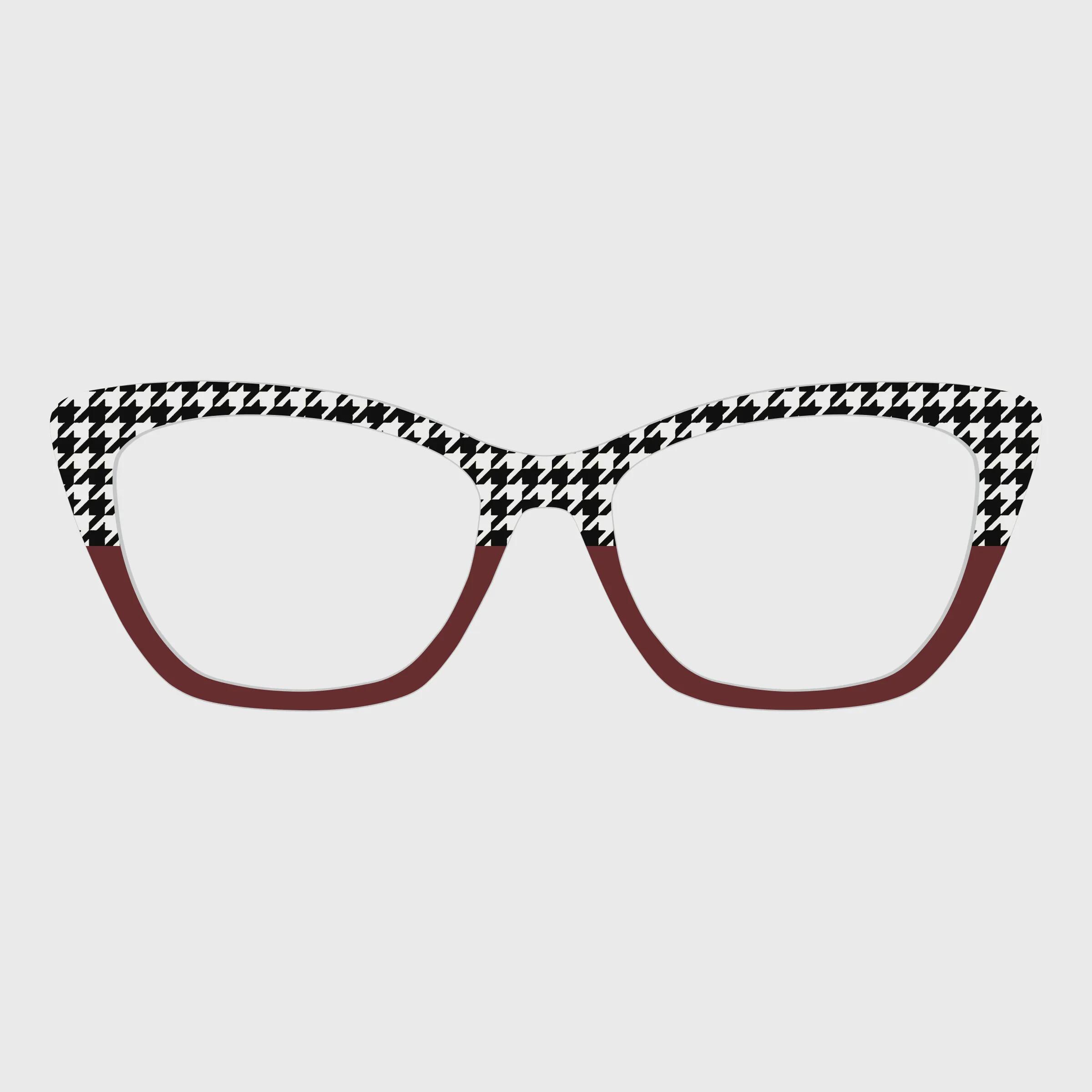 The Black Houndstooth Split #6979 Magnetic Glasses Toppers – Compatible ...
