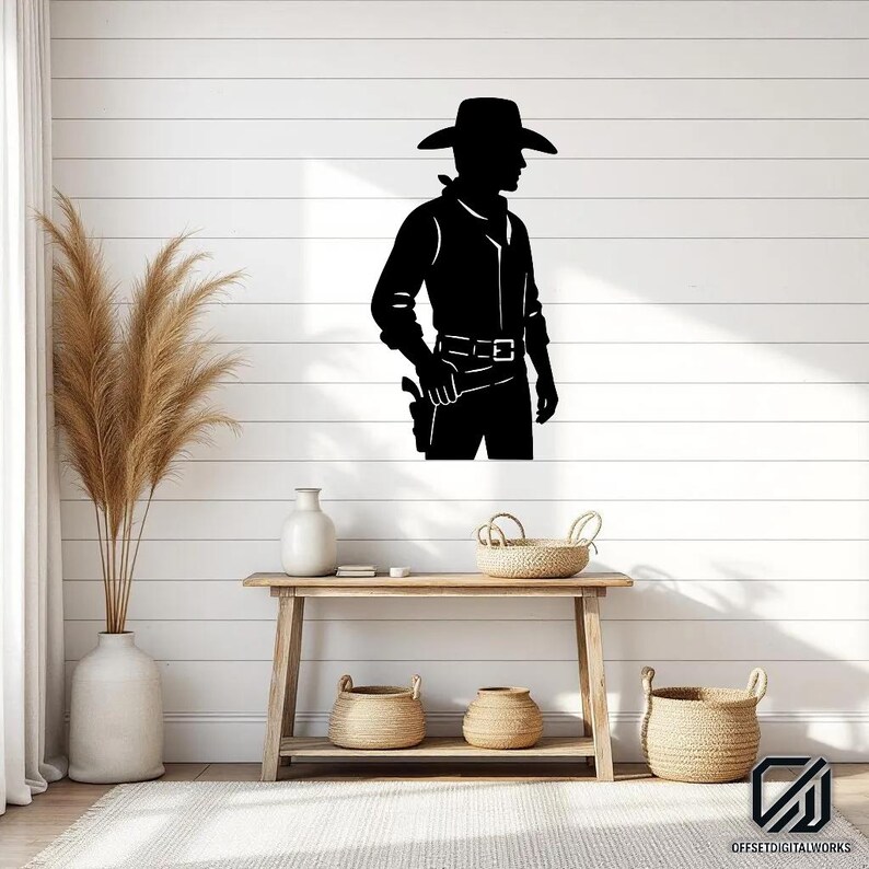 Cowboy Laser Cut SVG DXF Files | Metal Wall Art Template | CNC Cutting ...