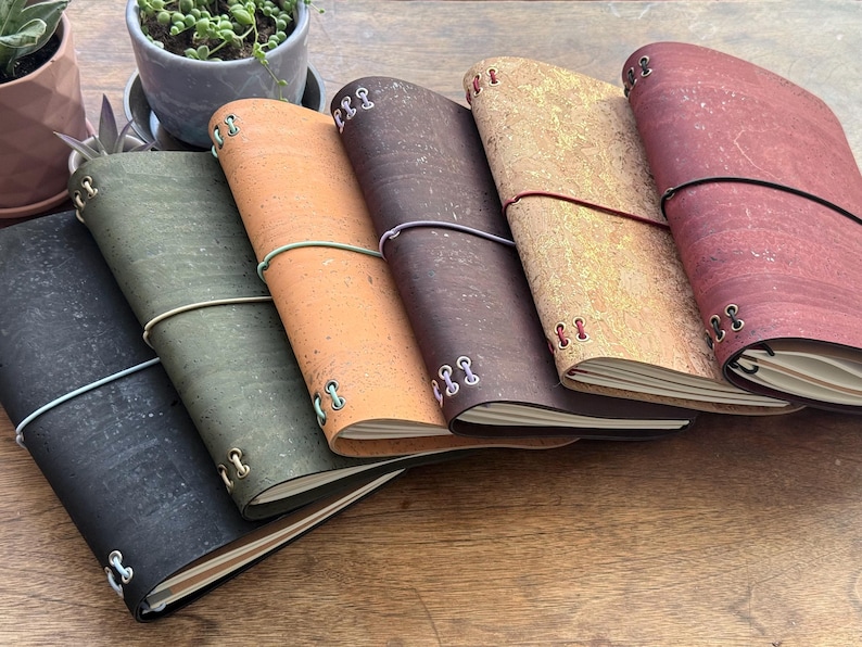 Custom A5 Cork Traveler's Notebook, Personalized Refillable Vegan ...