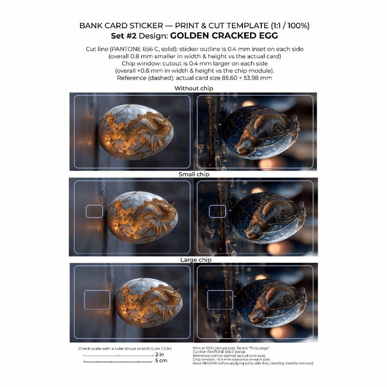 Credit Card Skin Template PDF Printable Bank Sticker Dragon Egg Chip ...