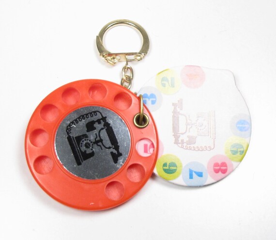 Vintage Red Telephone Rotary Dial Phone Book Keychain… - Gem