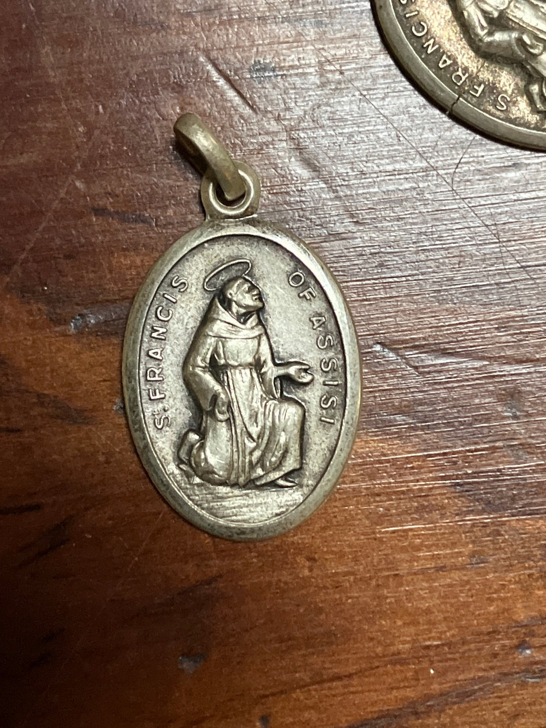 Vintage St. Francis of Assisi Oval Pewter Medal Italy Patron Saint ...