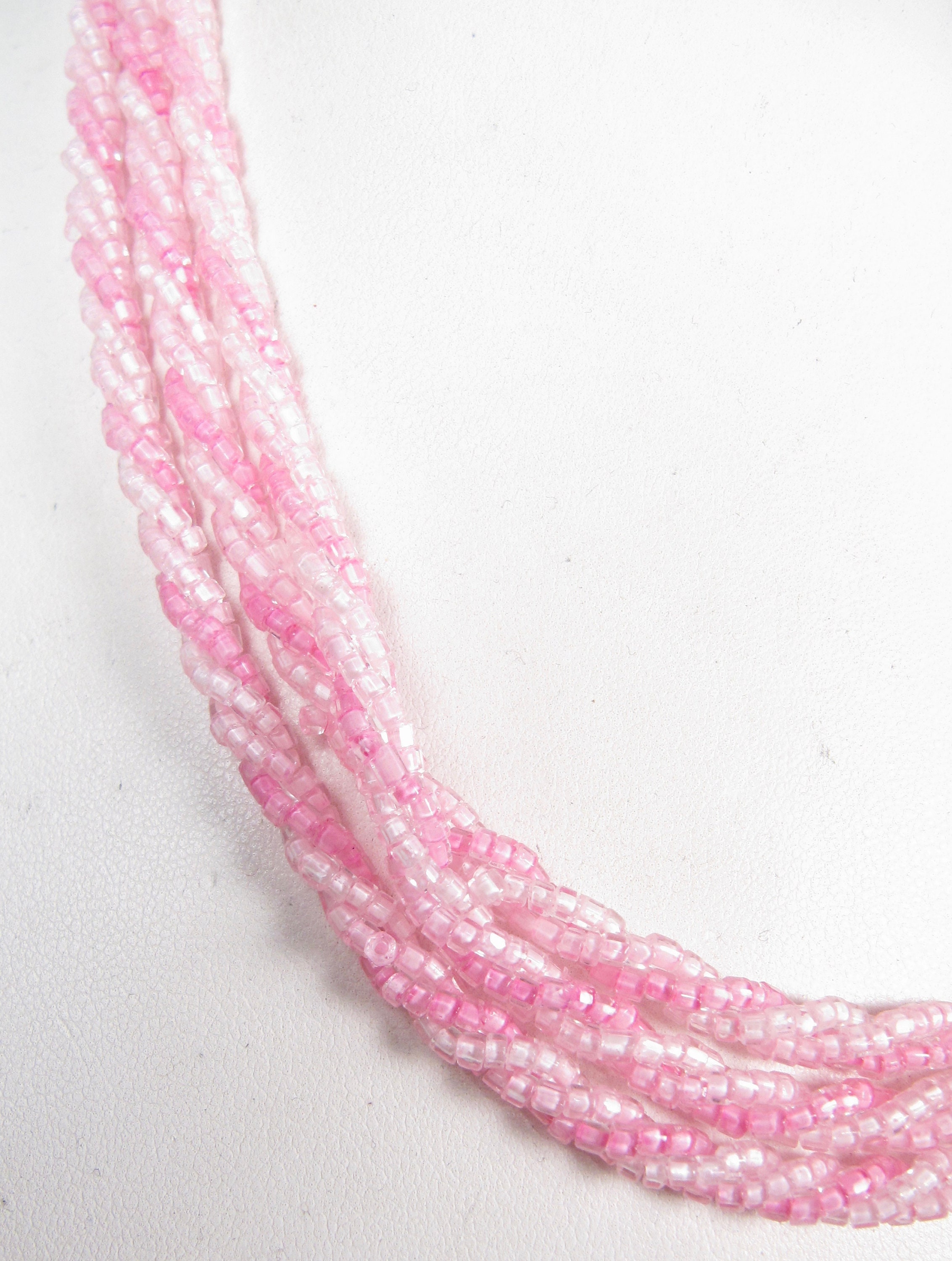 Single Twisted Strand Bubblegum Pink Seed Beads Necklace | Etsy