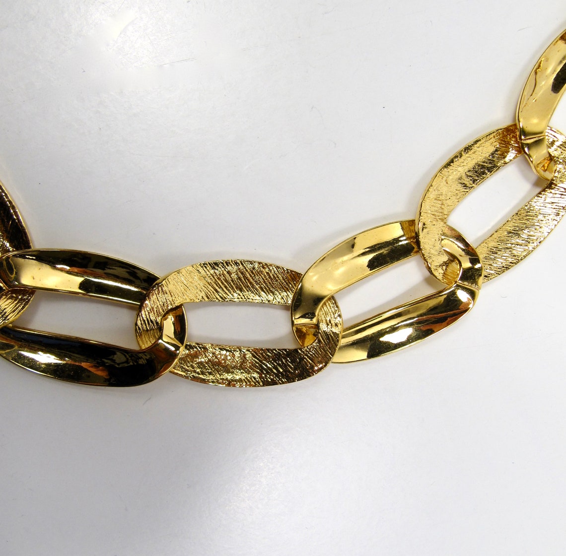 1980s NAPIER Pat 4774743 Textured & Shiny Gold Tone Large Oval | Etsy