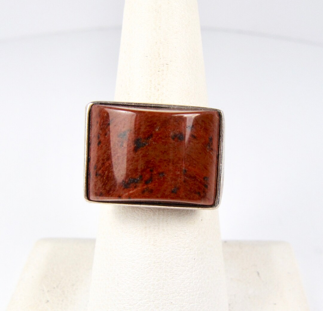 1980s Mod Vintage Sterling Silver Red Jasper Mexico Dominique Dinouart ...