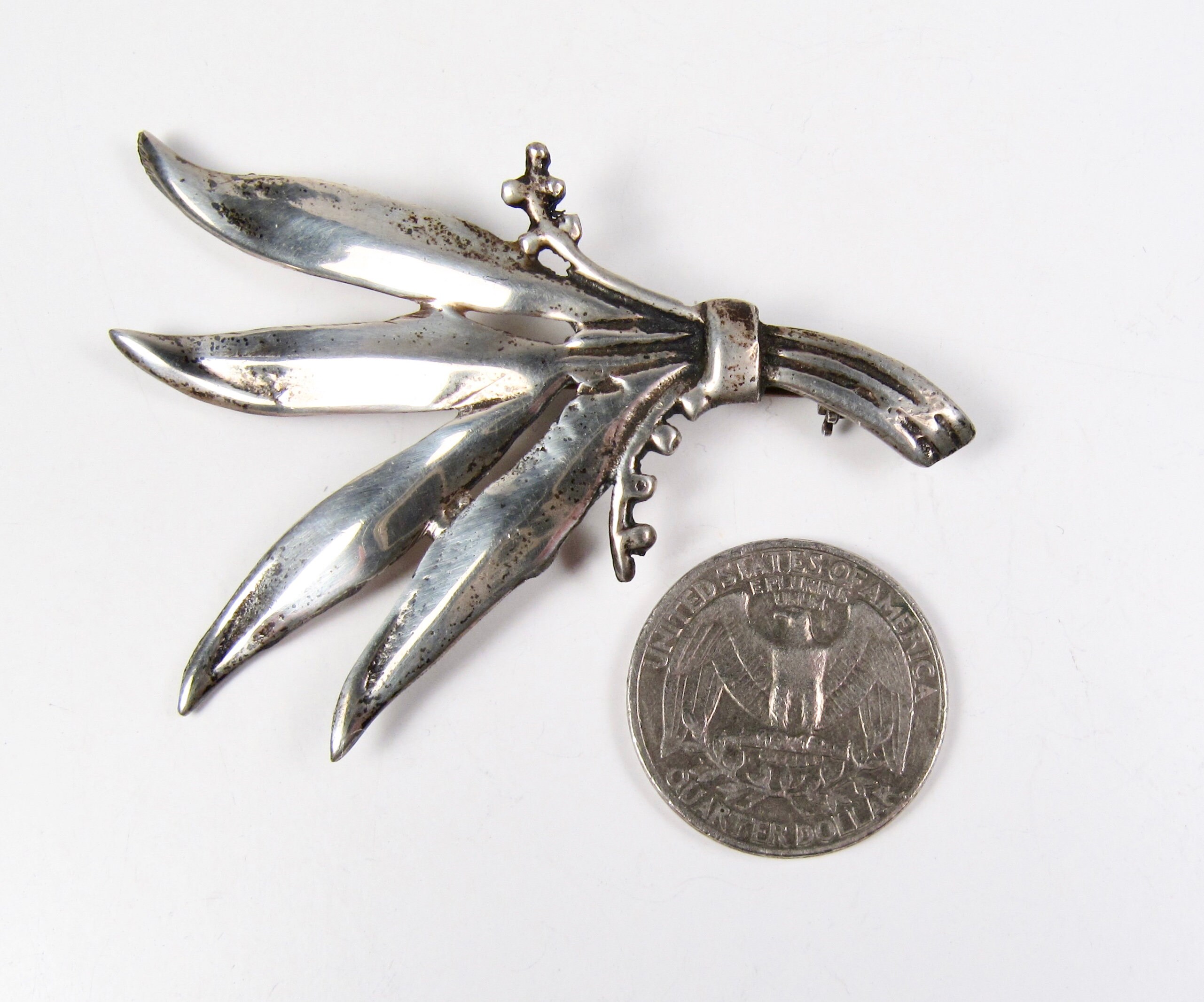 Vintage Sterling Silver Wheat Design Brooch Pin 12g Mid - Etsy UK