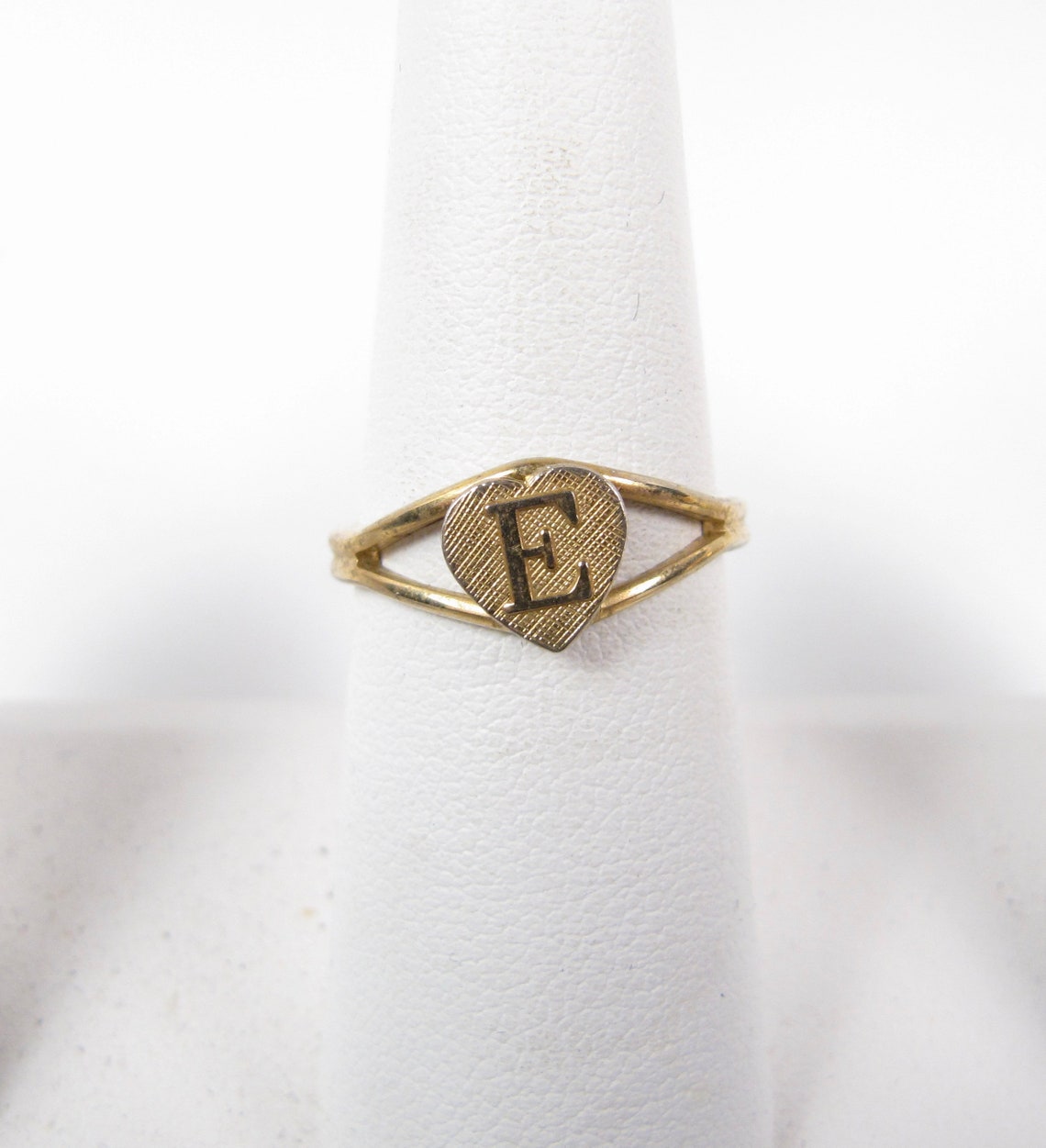 You Pick! Gold Tone Costume Ring 1980s Stackable Midi Initial Heart ...