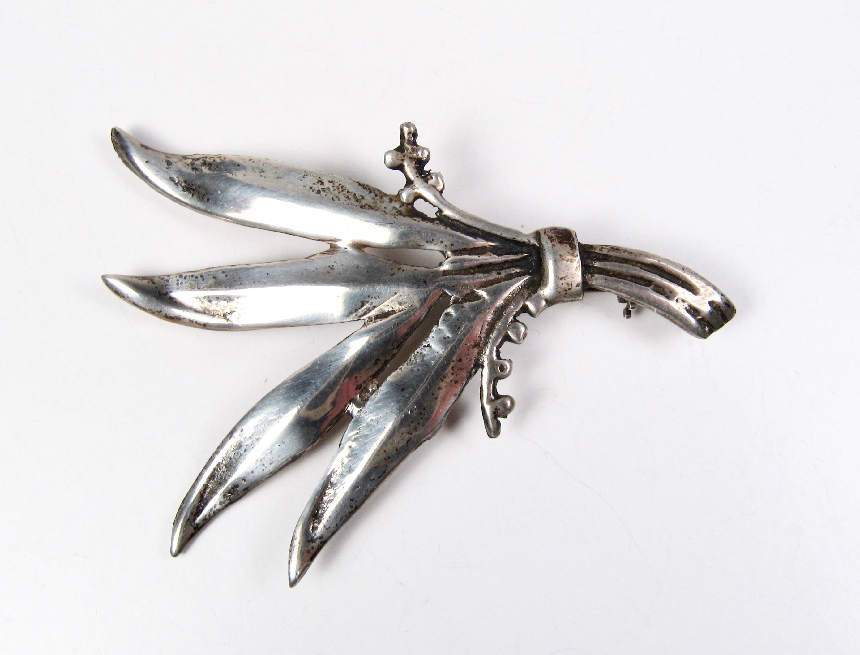 Vintage Sterling Silver Wheat Design Brooch Pin 12g Mid - Etsy UK