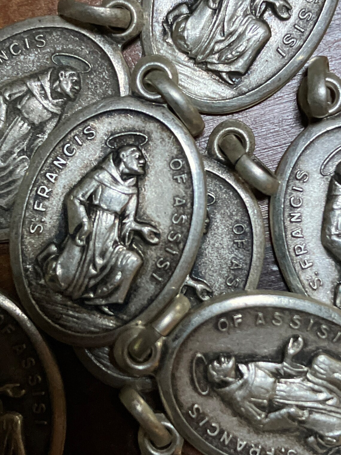 Vintage St. Francis of Assisi Oval Pewter Medal Italy Patron Saint ...