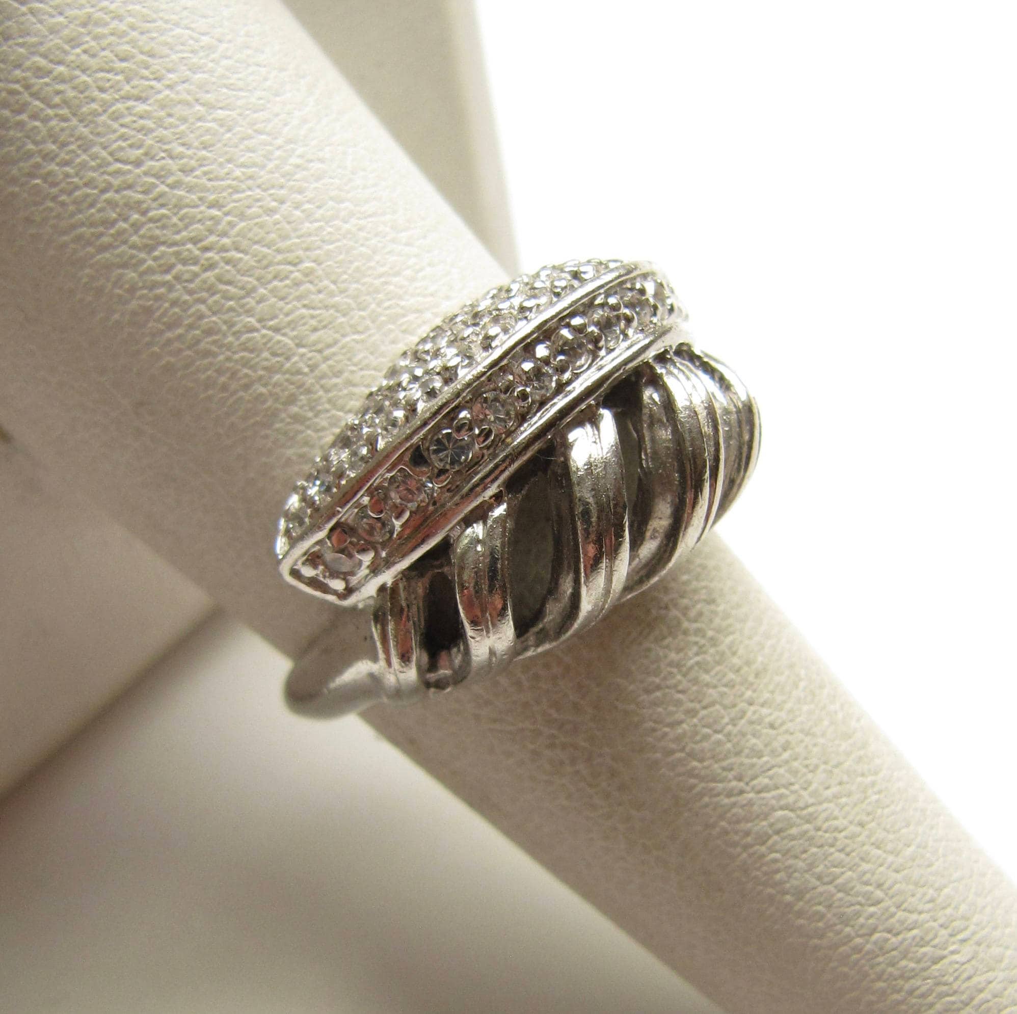 Vintage Sterling Silver Cubic Zirconia Art Deco Style Ring | Etsy