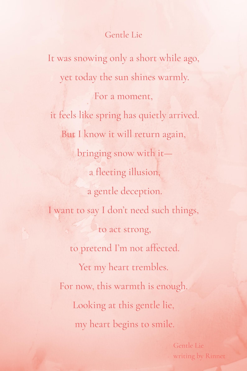Gentle Lie – Poem Poster Set (english & Japanese) | Soft Light, Quiet ...