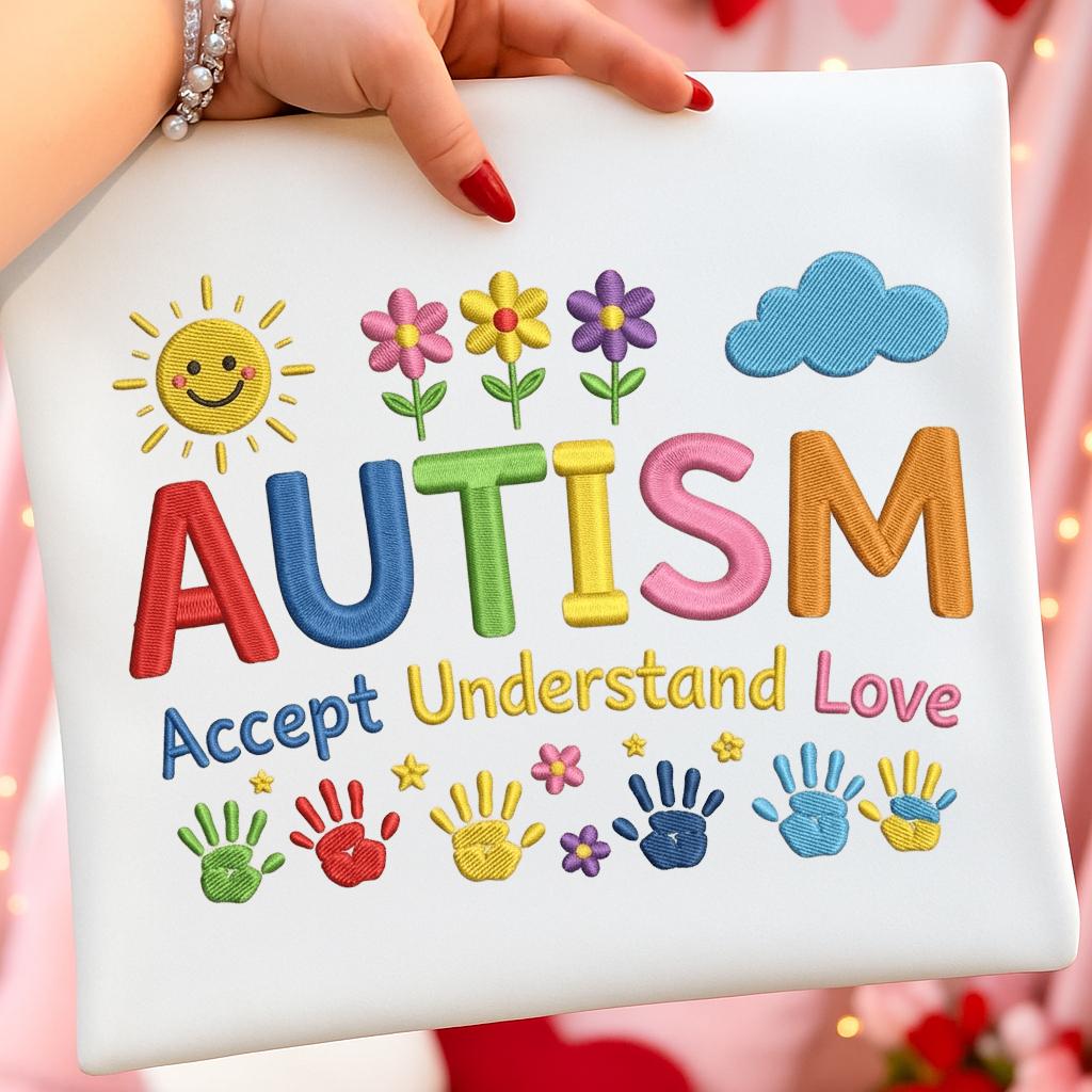 Autism Accept Understand Love Embroidery Design, Autism Awareness Quote ...