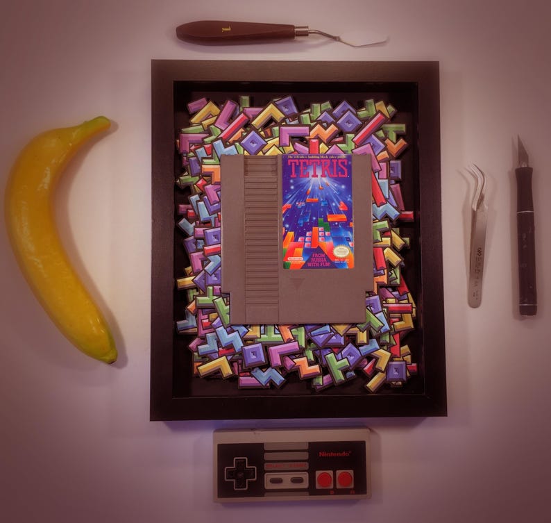 Tetris NES Shadow Box by Cartridgelab Cartridge Holder Glitch Video ...