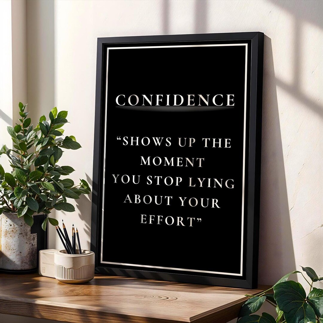 Confidence Definition Poster | Motivational Mindset Wall Art | Strength ...