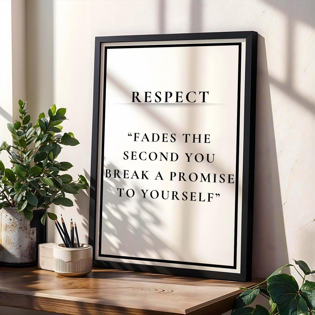 Respect Quote Print | Discipline Mindset Wall Art | Minimalist ...