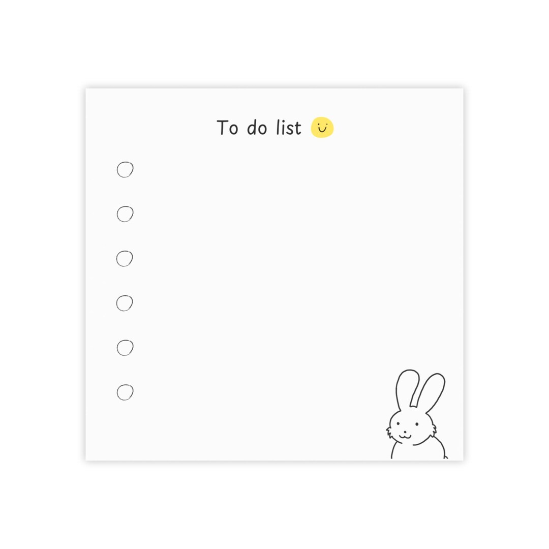 Bunny To-do List Notepad | Checklist Sticky Notes - Etsy
