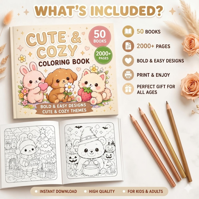 Cozy Girl Coloring Books | Chill Moments, Dog Friends, Cozy Christmas ...
